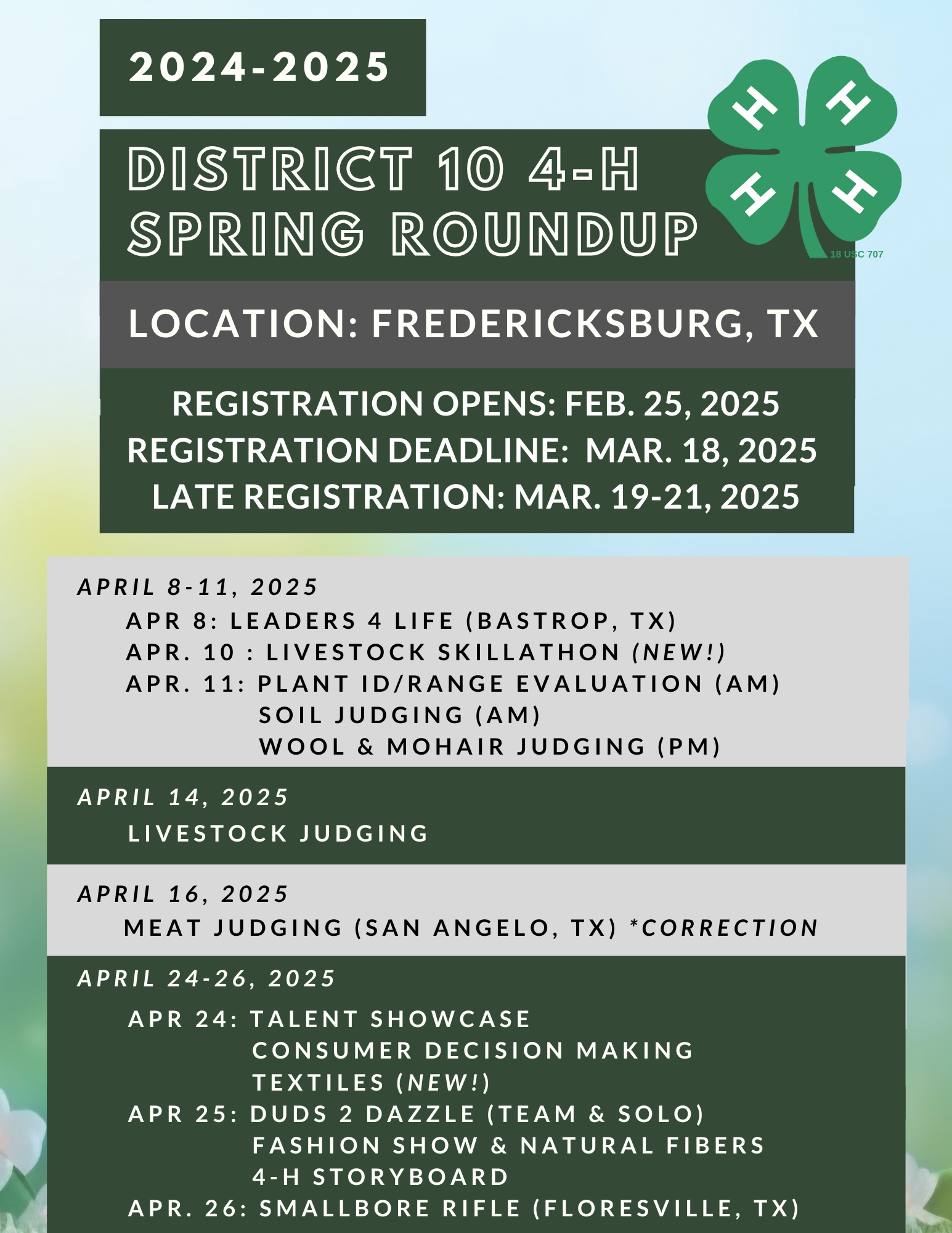 District 10 4-H Spring Round-Up - District 10 4-H and Youth